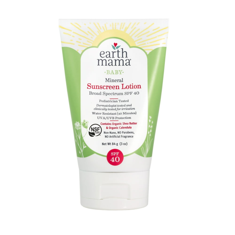 Earth Mama Organics Baby Mineral Sunscreen Lotion SPF 40 - Walmart.com ...