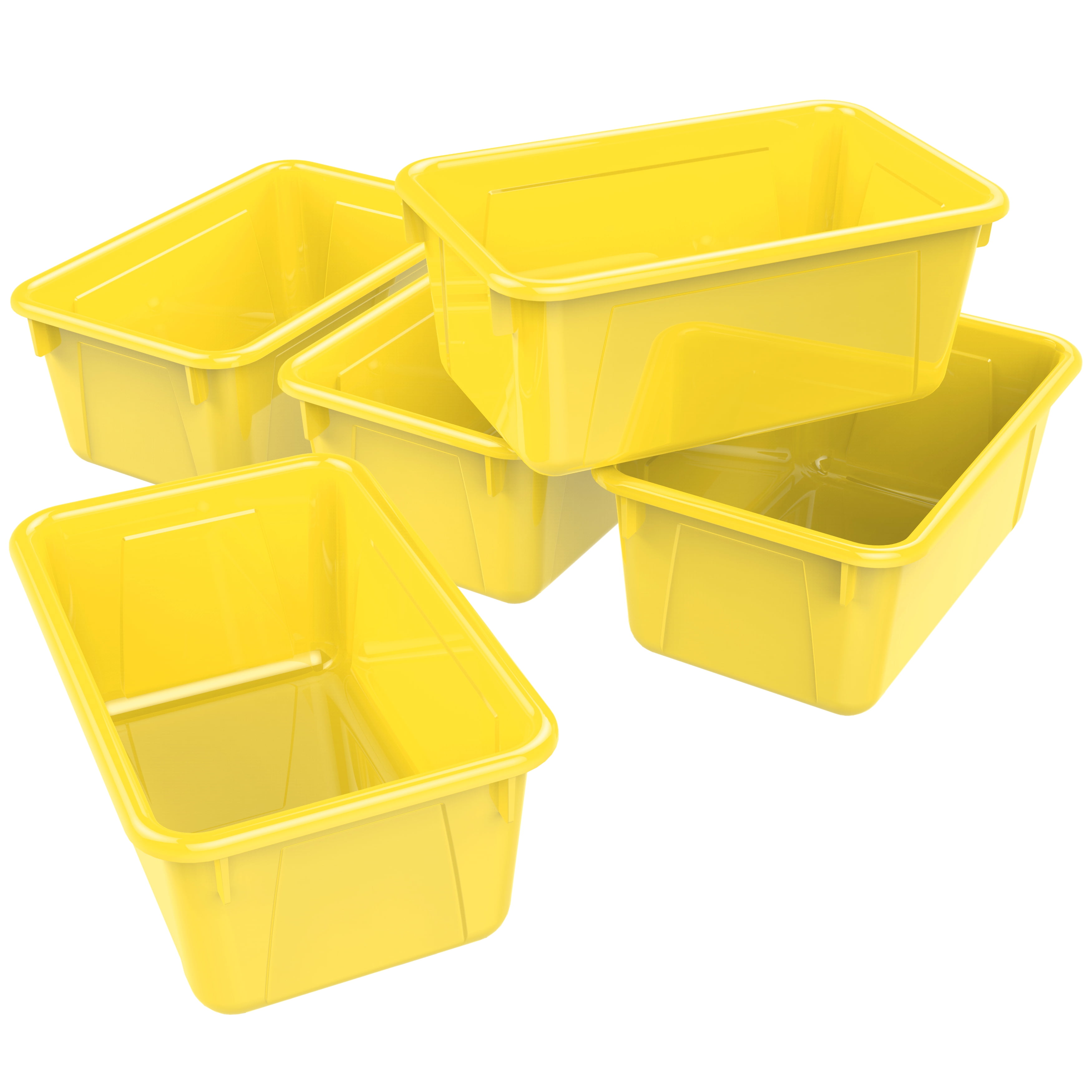 Storex Plastic Cubby Bin, Craft and Supply Storage for Kids, Yellow, 5 ...