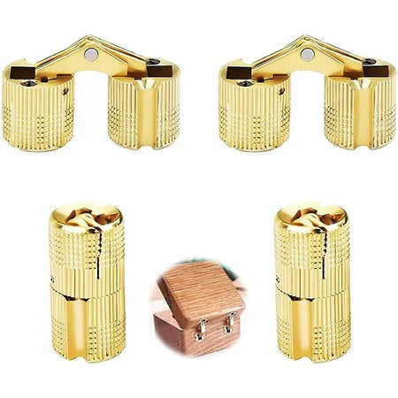 NETSENG 4 Pcs Box Hinge, Cylinder Hinges, Brass Hidden Concealed Hinge ...