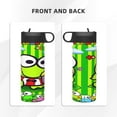 Kids Keroppi Water Bottle Vacuum Insulated Stainless Steel Thermos Bottle With Straw Reusable ...