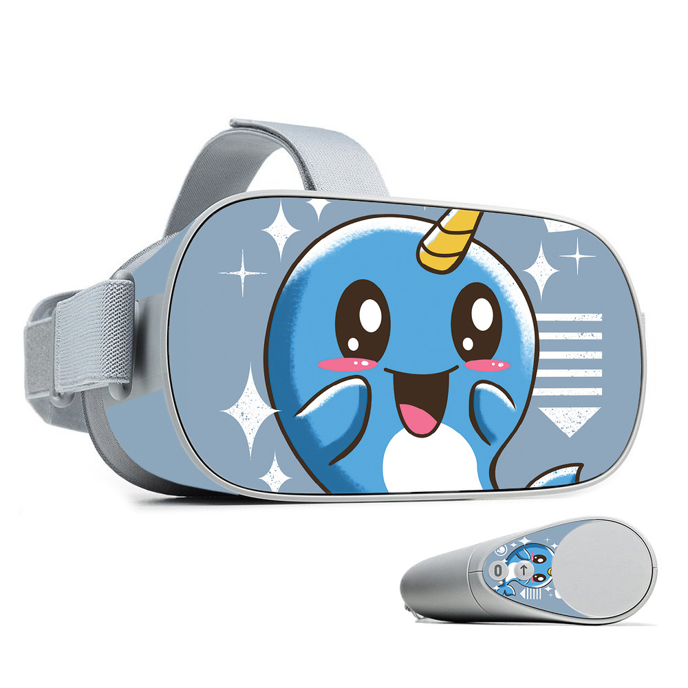 Skin Decal Wrap Compatible With Oculus Go Sticker Design Narwhal Kawaii ...