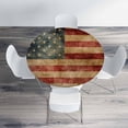 American Flag Round Tablecloth Vintage USA Flag Patriotic Waterproof ...