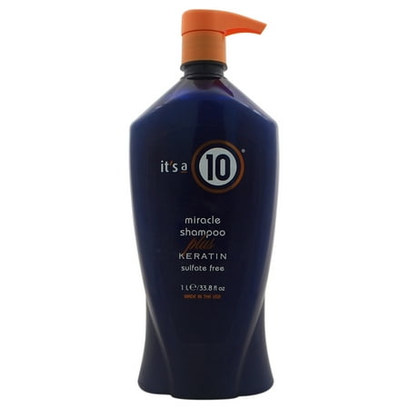 Miracle Shampoo Plus Keratin by It's A 10 for Unisex - 33 oz Shampoo ...