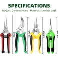 4 Pack Garden Pruning Shears, Stainless Steel Pruning Snips, Gardening ...