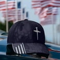 3 Nails Cross Hat, Adjustable Jesus 3 Nail Cross Hat with American Flag ...