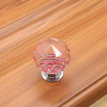 Furniture Cabinet Handle Crystal Glass Spherical Pull Knob Single Hole ...