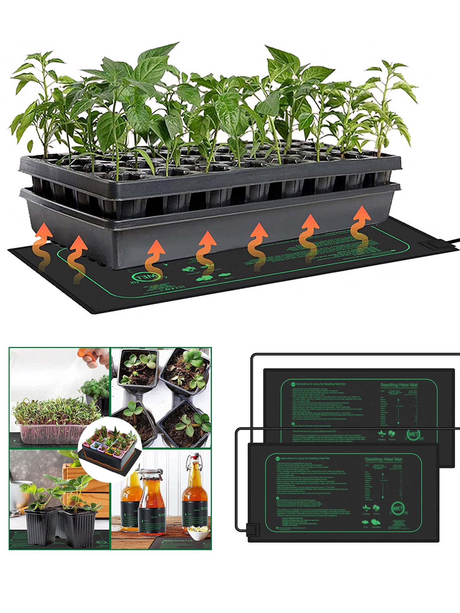 KBOOK Seedling Heat Mat Waterproof Plant Heating Pad for Indoor Plant ...