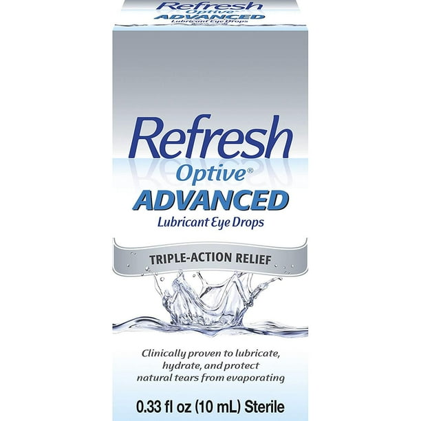 Refresh Optive Advanced Lubricants Eye Drops (10ml) - Walmart.com ...