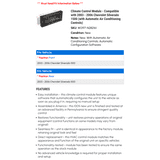 Climate Control Module - Compatible with 2003 - 2006 Chevy Silverado ...