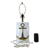 Sea Nautical Coastal Golden Ship Anchor Ceramic Table Lamp Navy Sailor ...