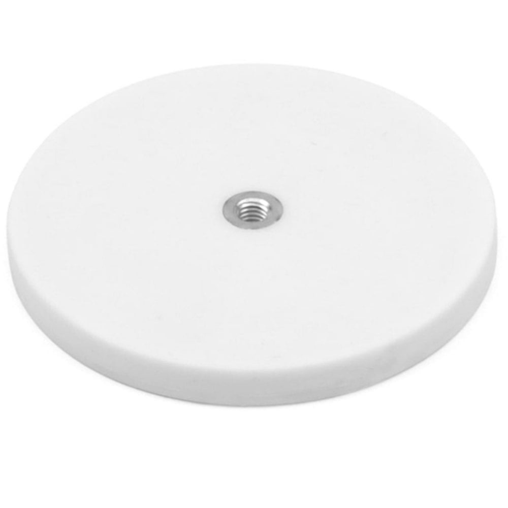 White Rubber Coated POS Magnets Countersunk M6 Boss Thread (Flush x 6mm ...