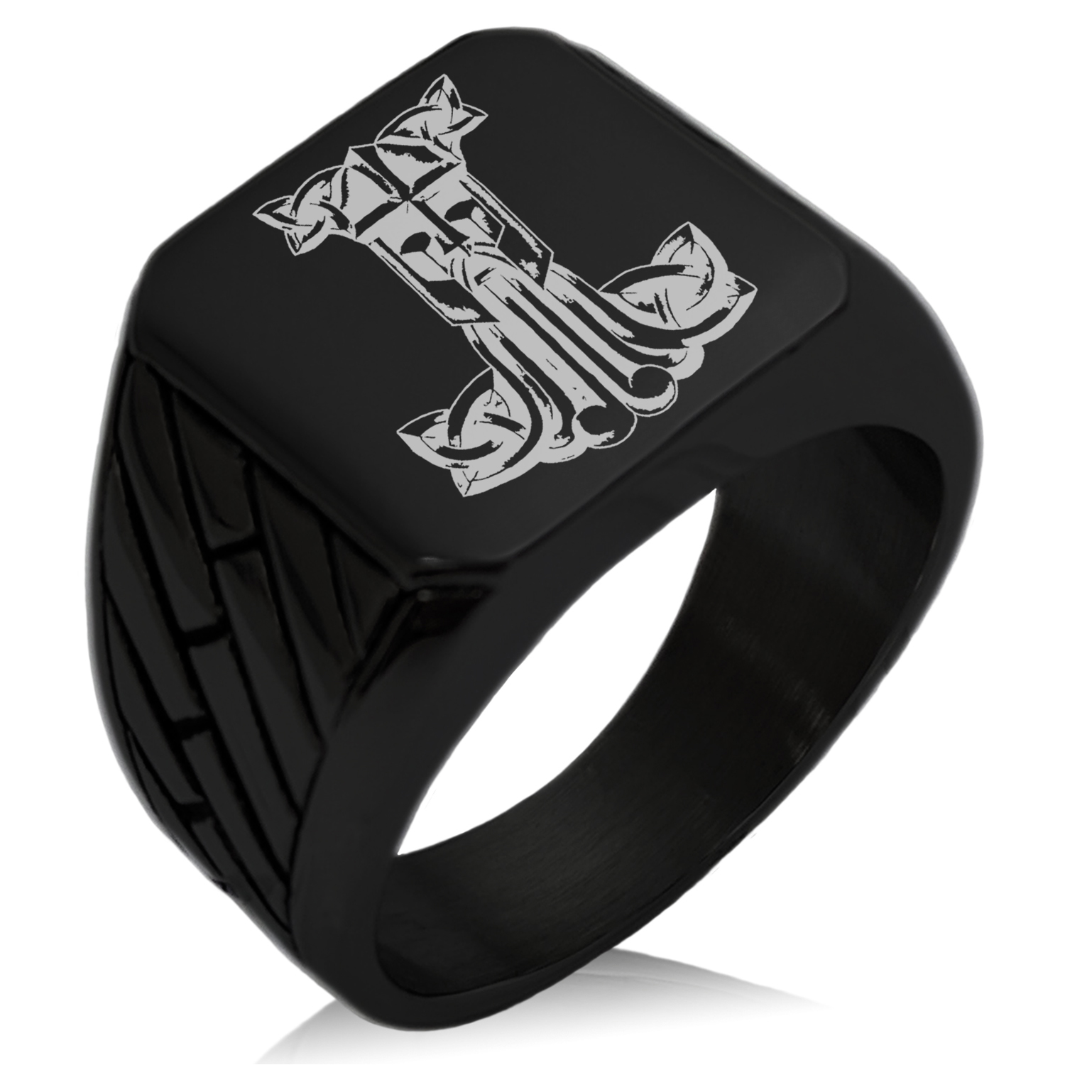 Stainless Steel Thor's Hammer Mjolnir Celtic Viking Rune Geometric ...