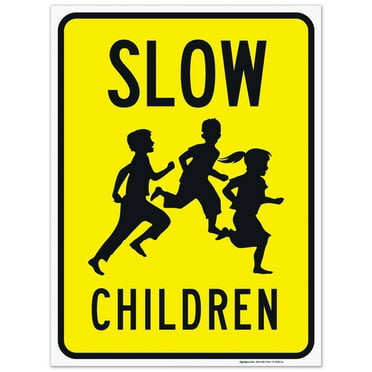 Slow Children At Play Red Sign, Traffic Sign, 24x30 Aluminum - Walmart.com