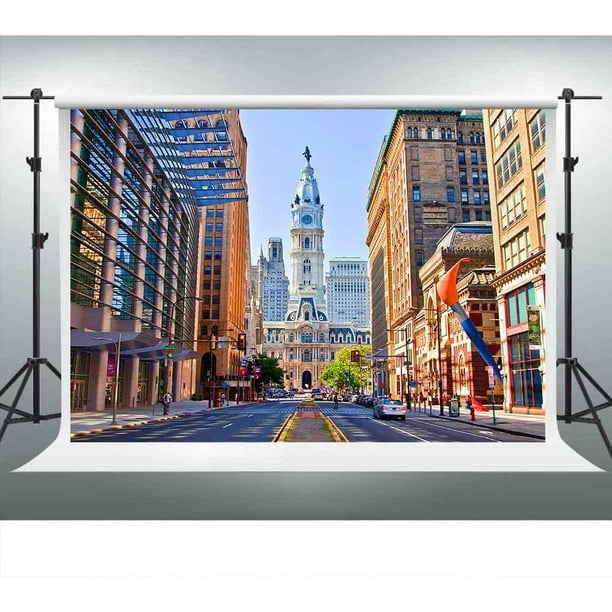 Philadelphia City Hall Backdrop American City Street View Photography ...