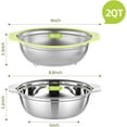 2QT Stainless Steel Colander and Mixing Bowl Set, Microporous Rice ...