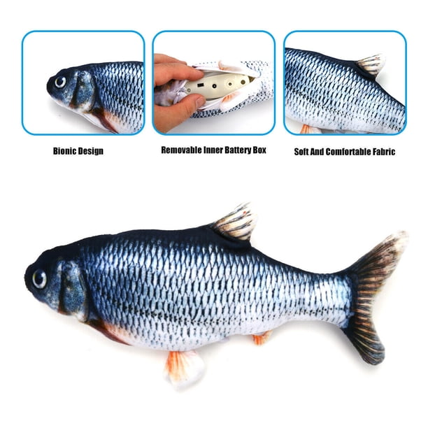 Flopping Fish 10.5", Upgraded for 2022, Moving Cat Kicker Toy, Floppy ...