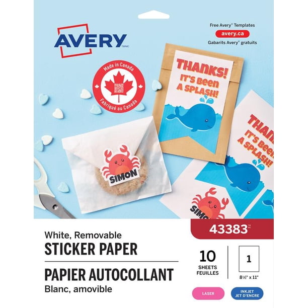Sticker Printer Paper Avery Matte White Sticker Project Paper ...