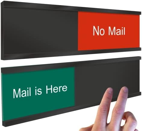 mail is here/no mail slider sign | 2.25" x 10" plastic black - Walmart.com