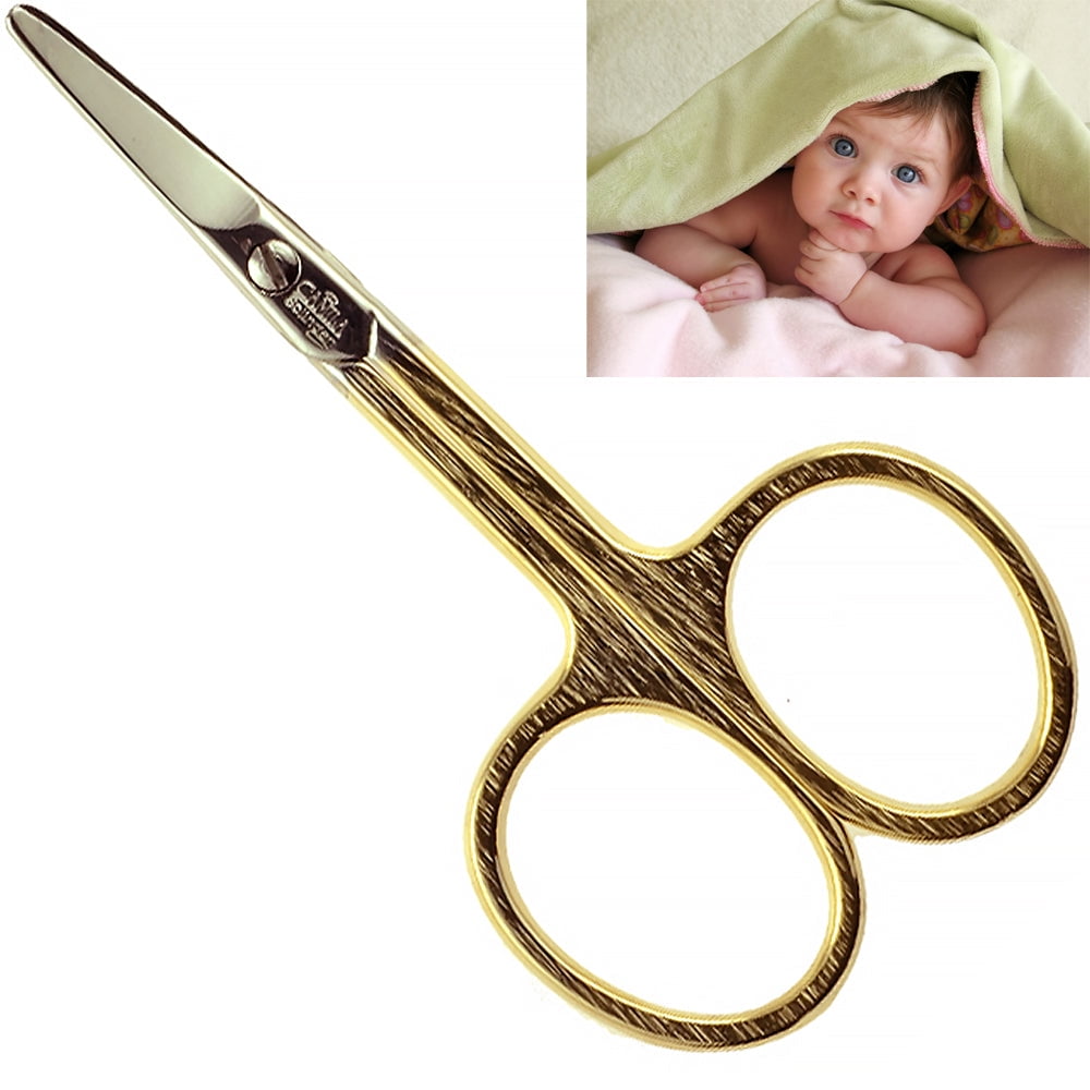 3" Gold Plated Rounded Tip Baby Scissors - Walmart.com