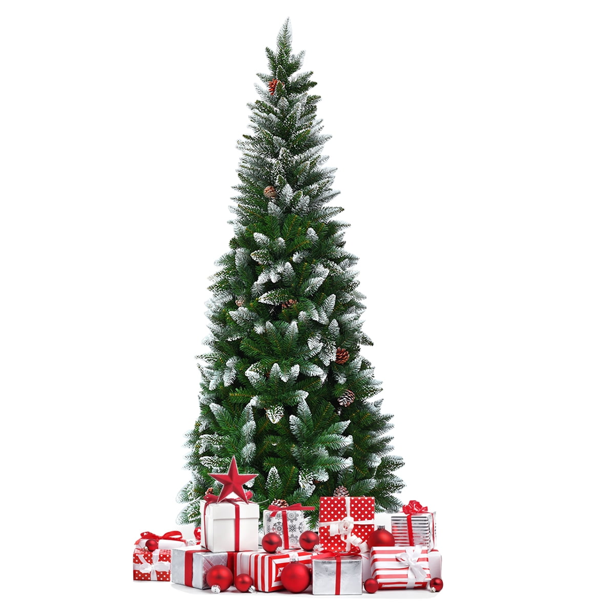 Click here for Patiojoy 5 Artificial Pencil Christmas Tree Snow F... prices