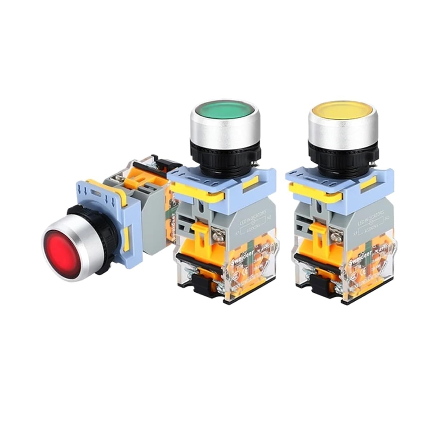 Waterproof Push Button Switch with LED 22mm Momentary Reset Self ...