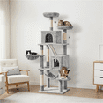 Alden Design 71.5″ H Multi-Level Large Cat Tree with 2 Cozy Perches and ...