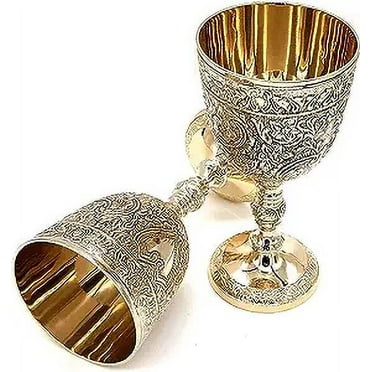 Design Toscano The King's Royal Chalice Embossed Brass Goblets: Set of ...