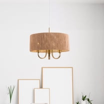 Boho Plug in Pendant Light: Rattan Hanging Lamp with 14.7ft Plug in ...