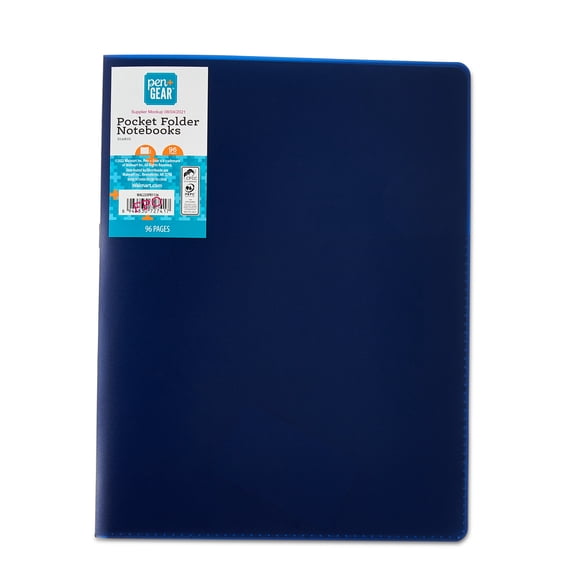 Pen+Gear Pocket Folder Notebook, Navy, 8.5" x 11" - Walmart.com