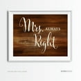 Mr. Right, Mrs. Always Right Brown Rustic Wood Wedding Party Signs, 2 ...