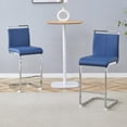 TesNus Counter Height Bar Stools Set of 2 Royal Blue Faux Leather ...