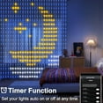Smart 800LED Curtain Lights 20Ft x 10Ft with App Programmable, Color ...