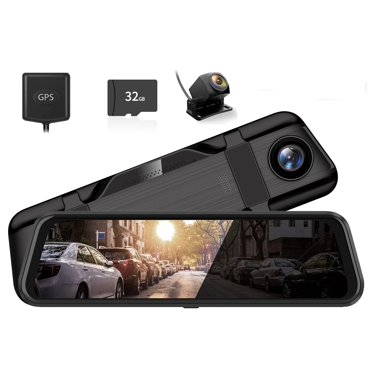 Free Shipping! Dash Camera, 10" 1080P Mirror Dash Cam with Full Touch ...