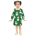Christmas Snowman Design Girls'long-sleeved dress Thickened A-dress ...