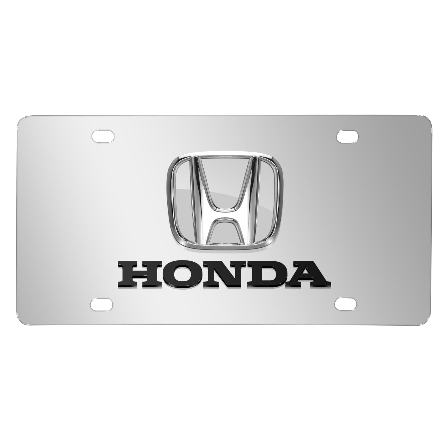 Honda 3D Chrome Logo Dual Chrome Stainless Steel License Plate ...