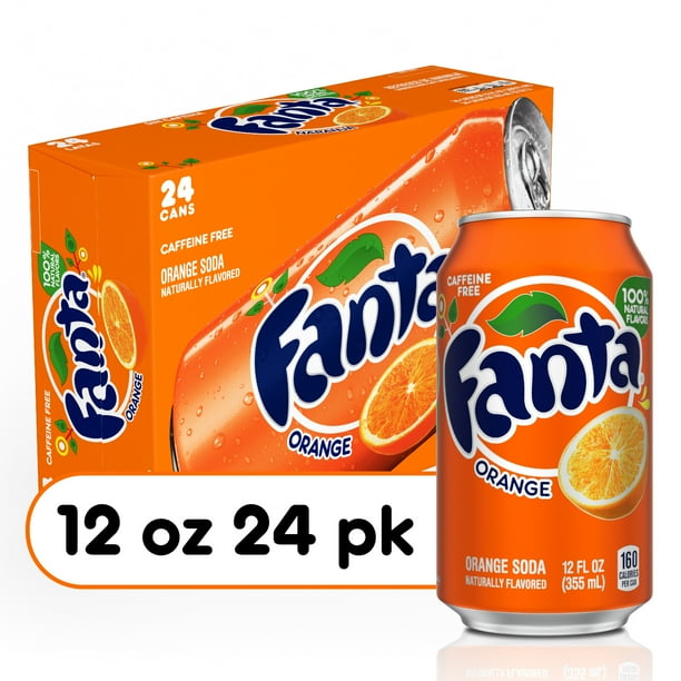 Fanta Orange Fruit Soda Pop, 12 fl oz, 24 Pack Cans - Walmart.com