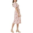Allegra K Womens Smocked Floral Square Neck Short Puff Sleeve Summer