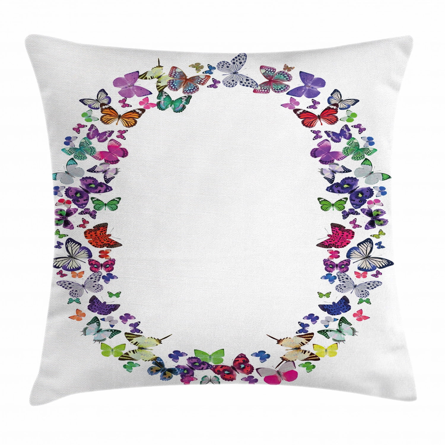 Letter O Throw Pillow Cushion Cover, ABC of Summer Nature Typography ...