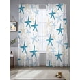 Abstract Summer Sea Star Sheer Curtains 2 Panels Set Blue Yellow Purple ...