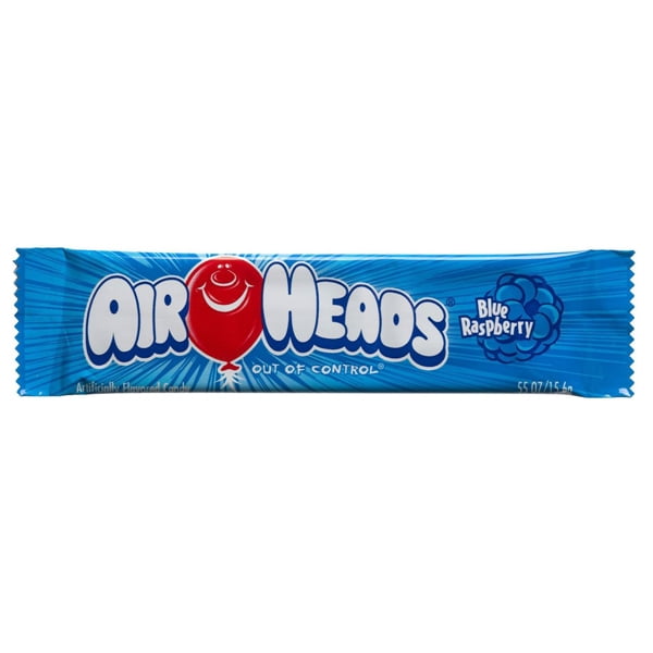 AirHeads Blue Raspberry Artificially Flavored Candy 0.55 oz Bars - Pack ...