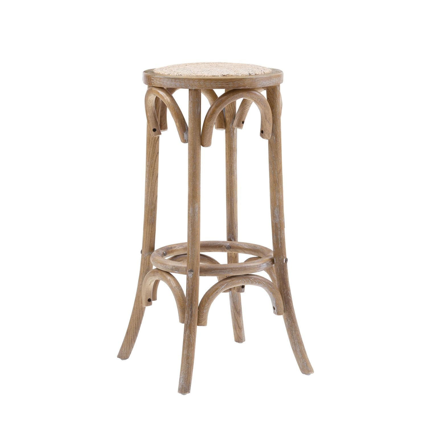 Click here for Linon Whit Rattan Seat Backless Barstool  Natural prices
