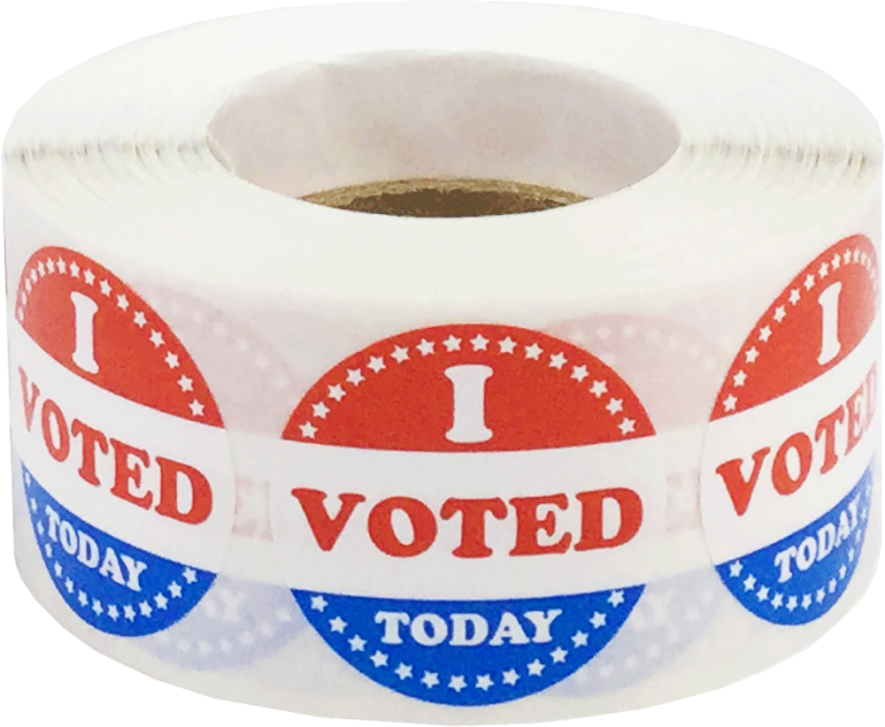 I Voted Today, Red, White, and Blue Circle Stickers | 1" inch Round ...