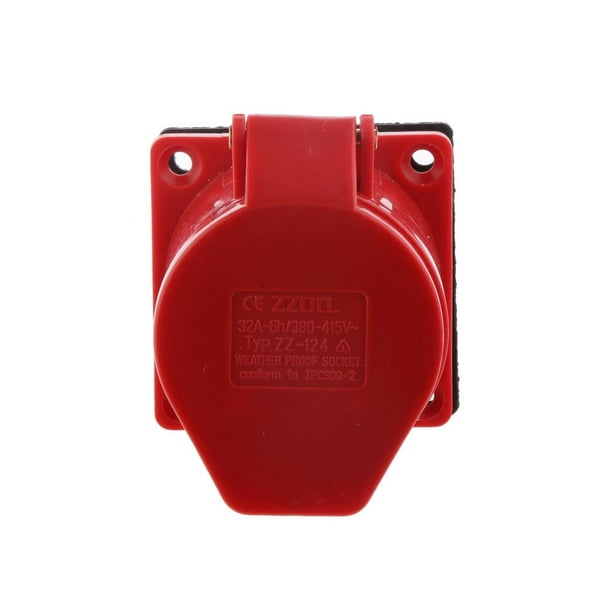 4-pin 3P + E 380V Industrial Three-phase 32A Straight Plug Panel Socket ...