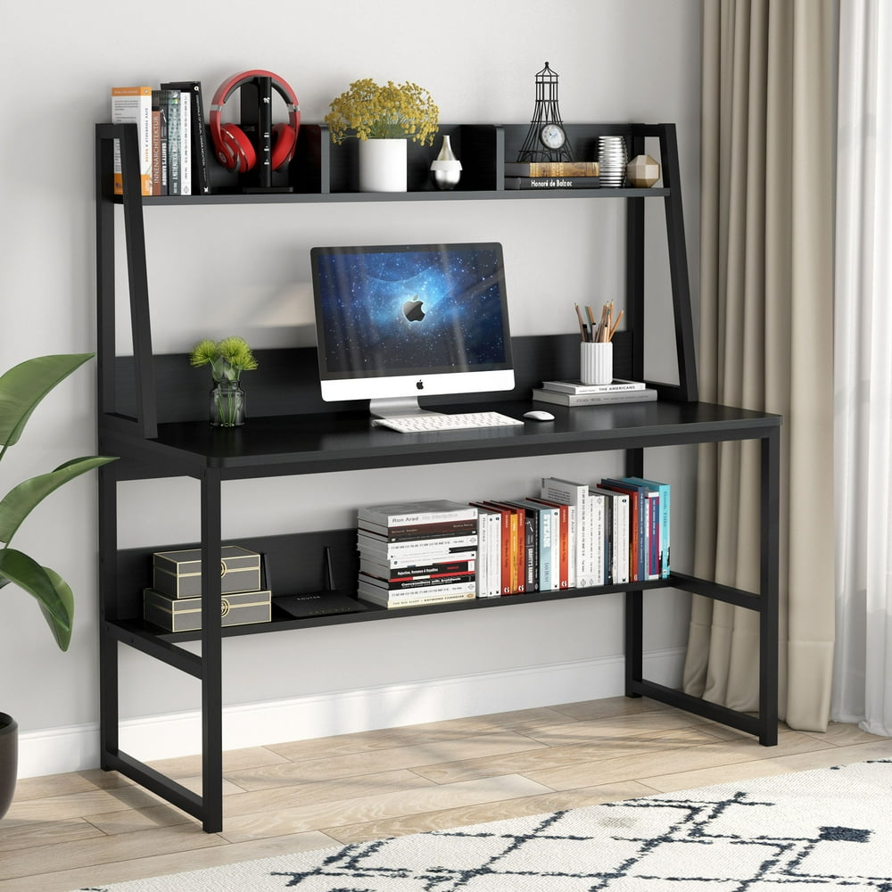 Tribesigns 47 inch Computer Desk with Hutch & Storage Bookshelf ...