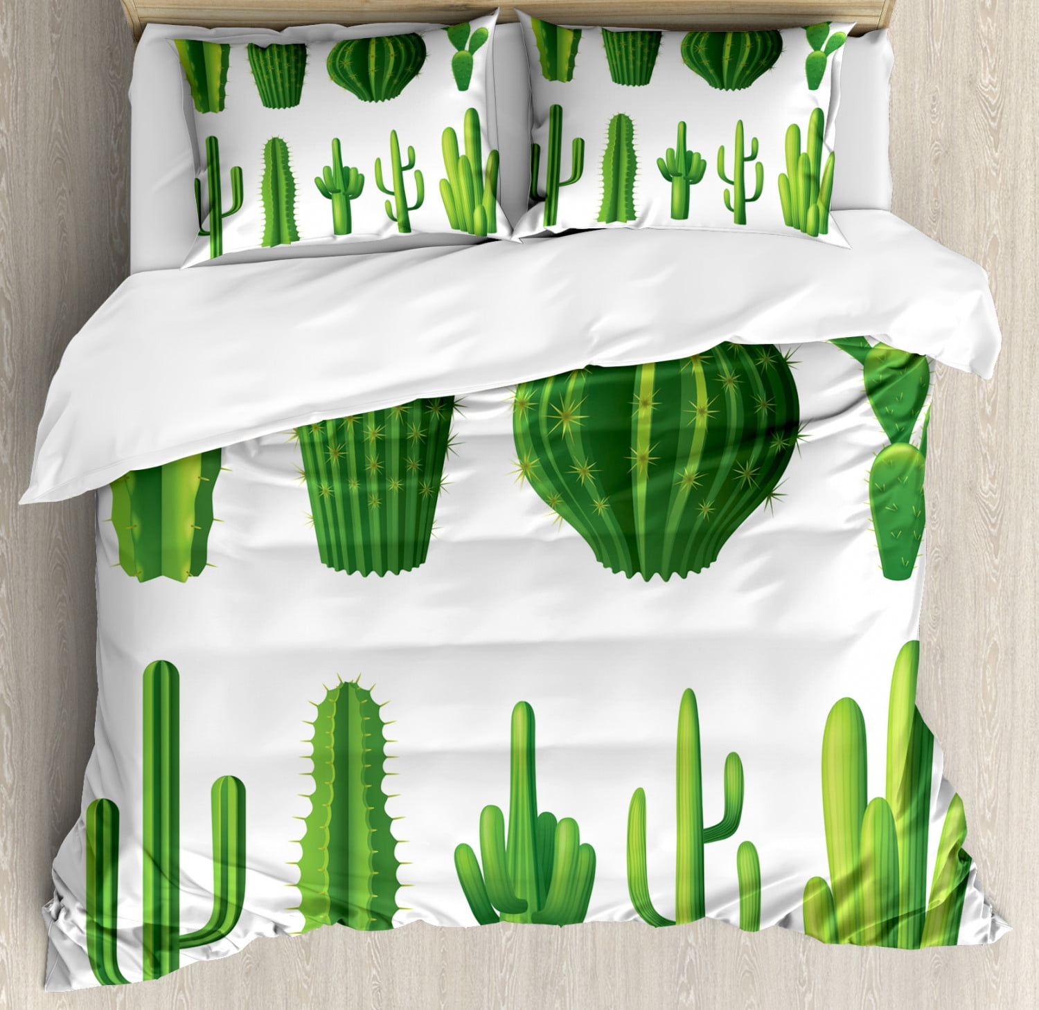 Cactus Duvet Cover Set Queen Size, Print Cartoon Style Image Hot ...