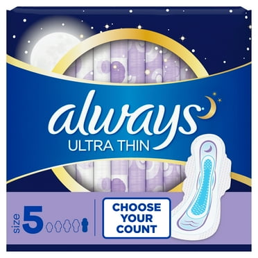 Always Infinity Size 5 Extra Heavy Overnight Feminine Pads with Wings ...