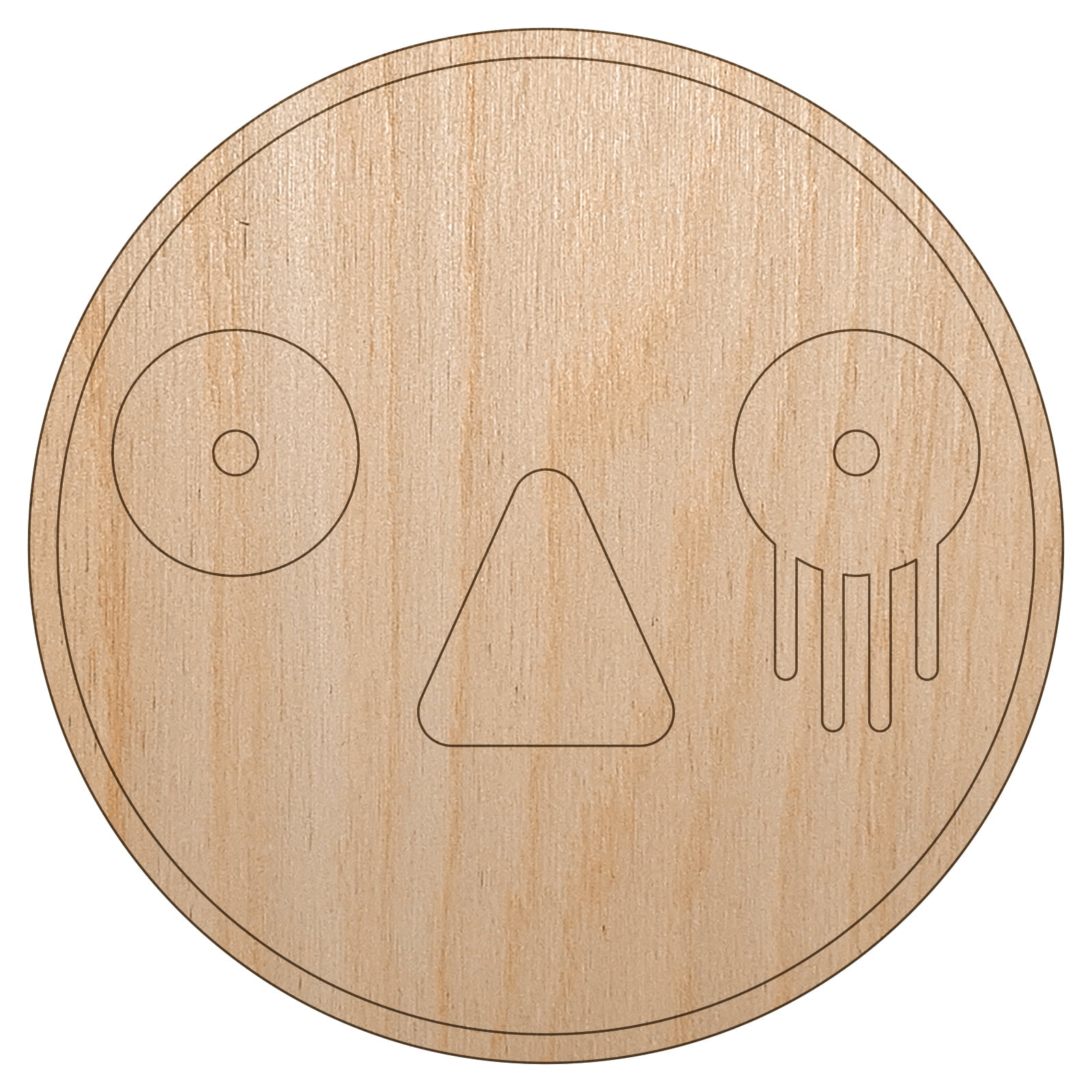 Kawaii Cute Horrified Scared Face Wood Shape Unfinished Piece Cutout ...