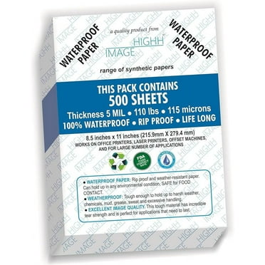 Free Shipping! WATERPROOF PAPER 50 Sheets Bulk pack, SYNTHETIC PAPER ...