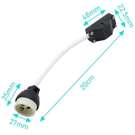 10 Pieces GU10 Ceramic Sockets with Connector Cable 2A 250V Lamp Socket ...