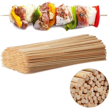 10023685 Wooden skewers, Lot of 500 barbecue skewers, Bamboo, DIY, 30 cm long, 4 mm wide ...